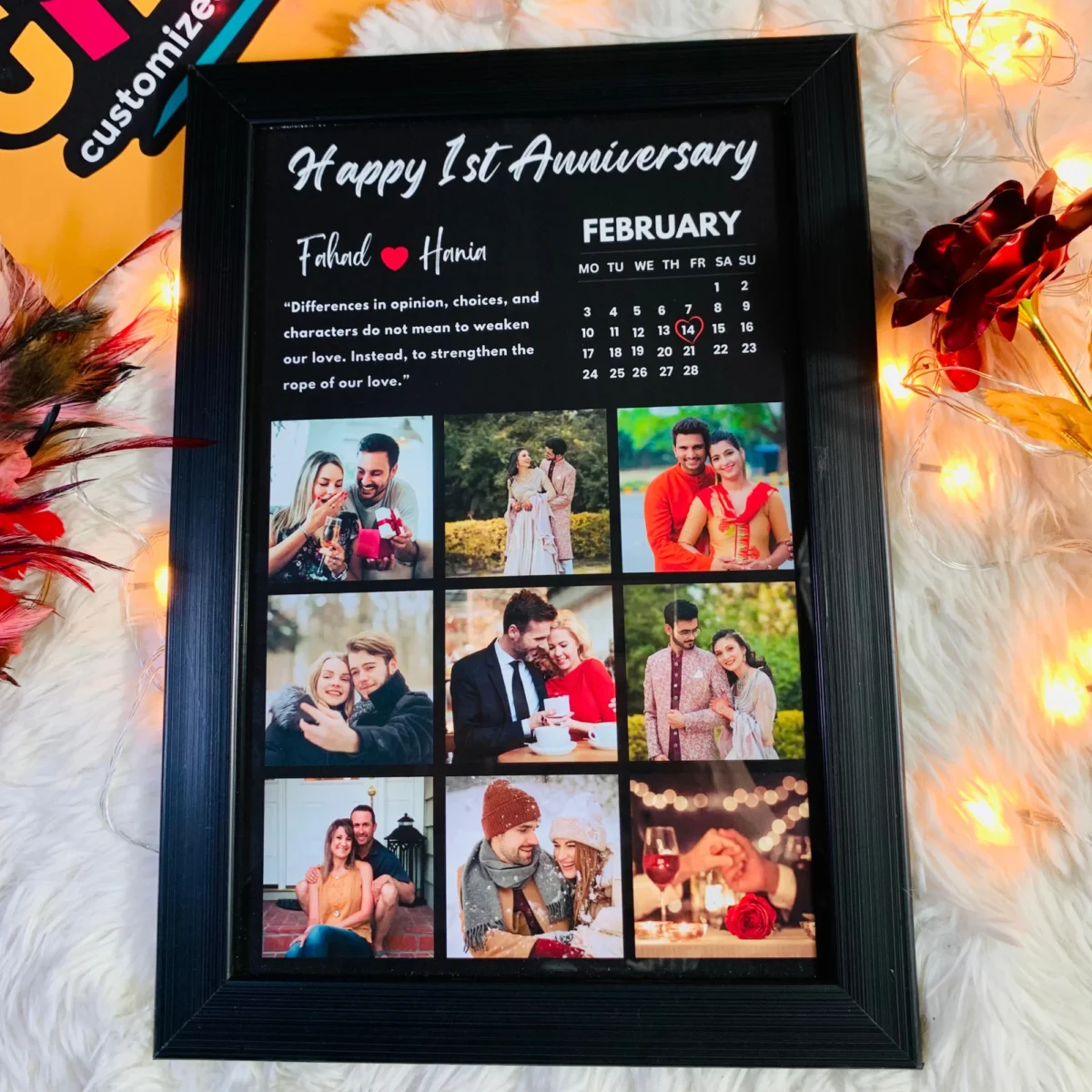 Beautiful Customized Frame for Anniversary- Anniversary gift ...